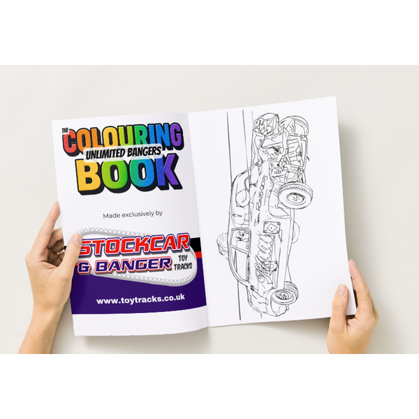 Banger Racing Colouring Book – 32 Pages, Real Drivers & Crashes – Stock ...